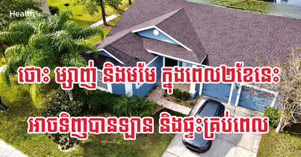 មមែ ម្សាញ់ និងថោះ ១ខែពេញនេះ ឡាន និងផ្ទះអាចចូលគ្រប់ពេល - Health.com.kh